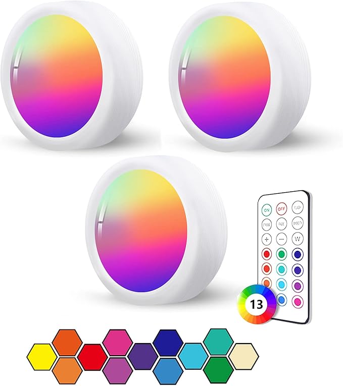 LED RGB Spots Batteriebetrieben mit Fernbedienung, 13 Farbwechsel LED ...