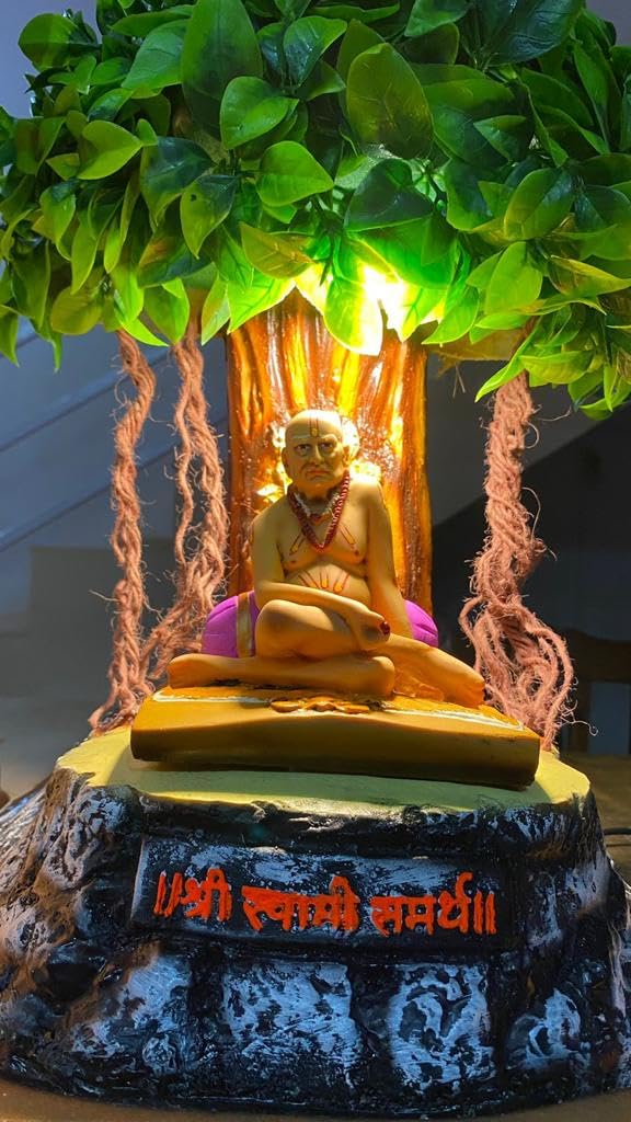Buy VRUSHAM CREATIONS - Shri Swami Samarth Murti with Tree 1 Feet (LED ...