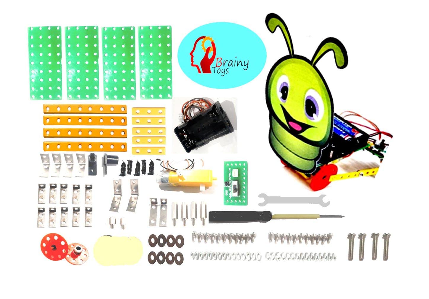 Buy Brainy Toys Bot Kit, Larva bot-BTAB-006, Plastic and Metal Kit ...