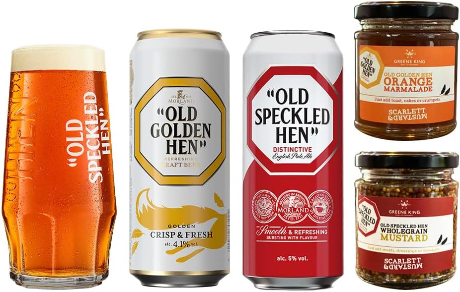 Old Speckled Hen Jam Packed Hen Case; Beer Gift Set with Pint Glass and ...