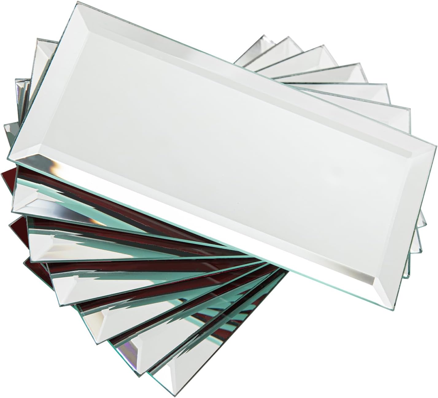 Soulscrafts Peel and Stick Mirror Tiles, 3x6 Inch Beveled Mirror Subway ...