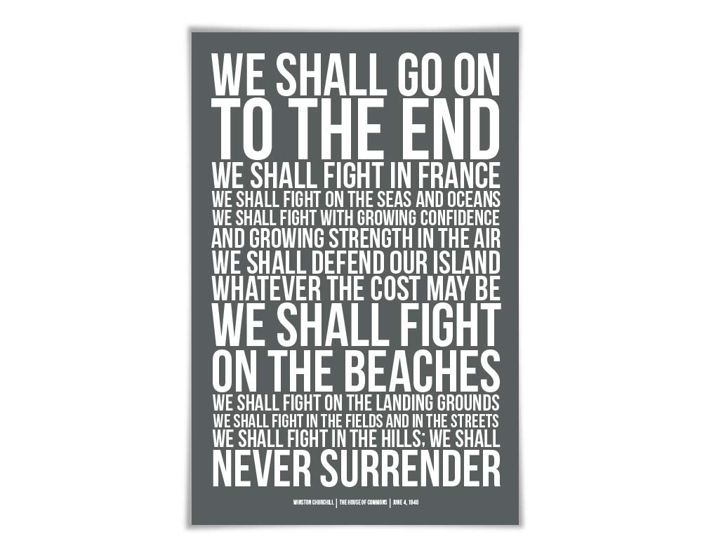 Amazon.com: Winston Churchill Quote Art Print. 60 Colours/8 Sizes ...