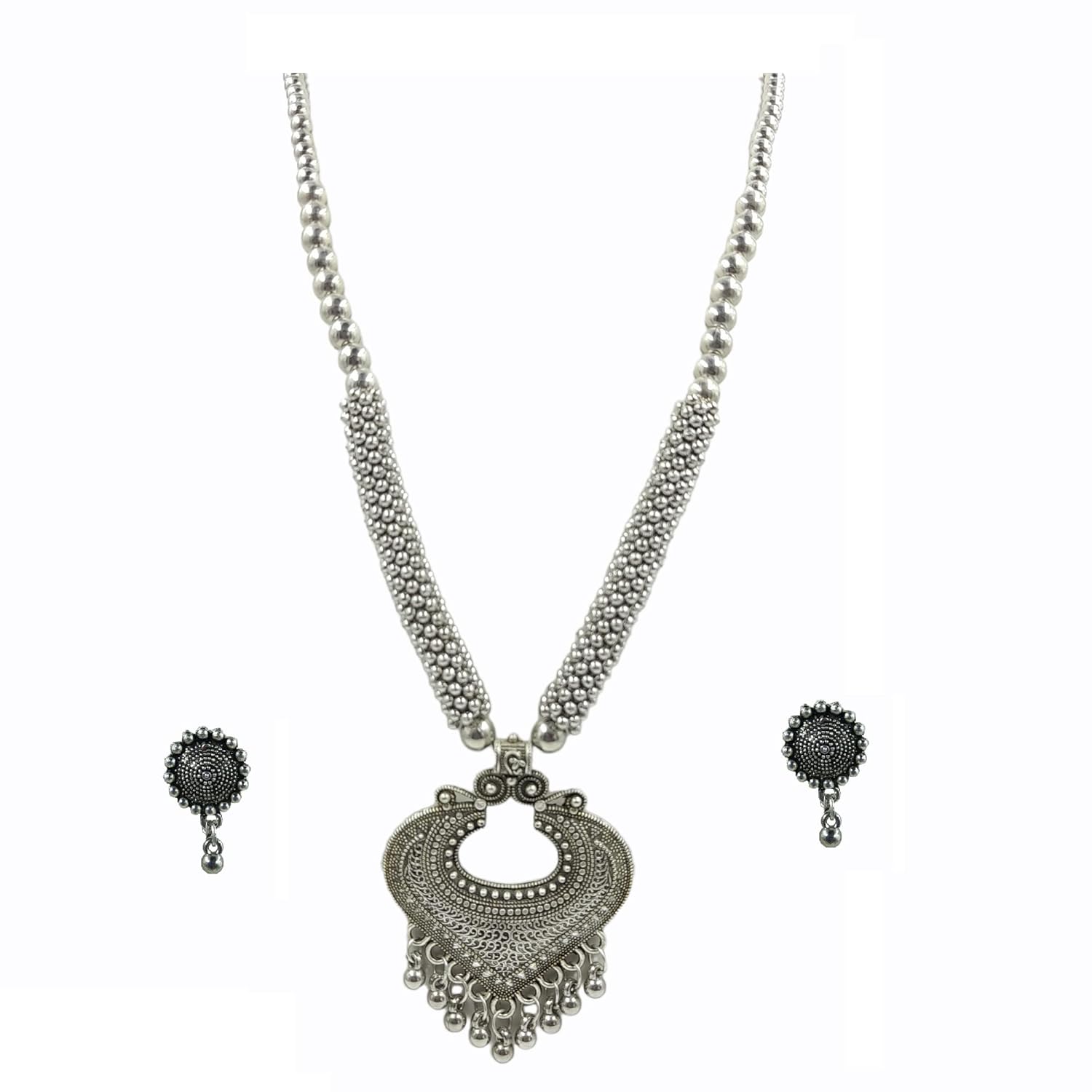 Buy Swaroop Designer Stylish Oxidised Silver Sadi Wear Mangalsutra ...