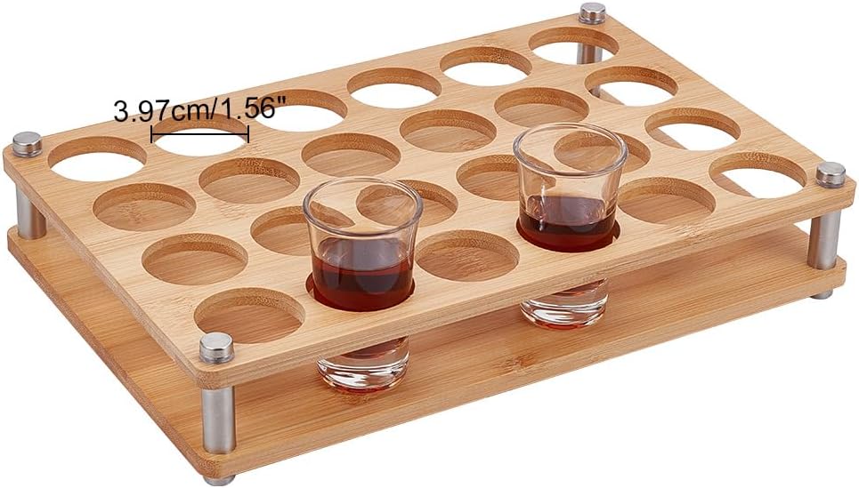 Amazon.com: NBEADS 24-Hole Bamboo Wine Glass Organizer Holder ...
