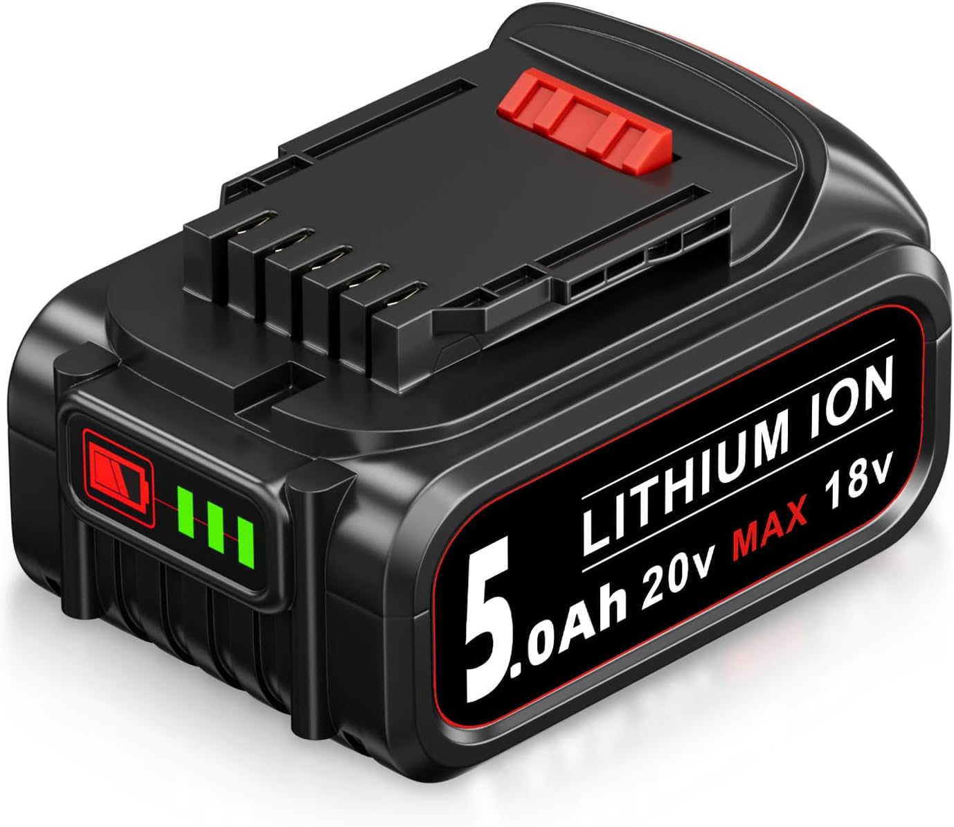 DASNITE DCB200 18V/20V 5.0Ah Replacement for Dewalt 18V Battery Li-Ion ...
