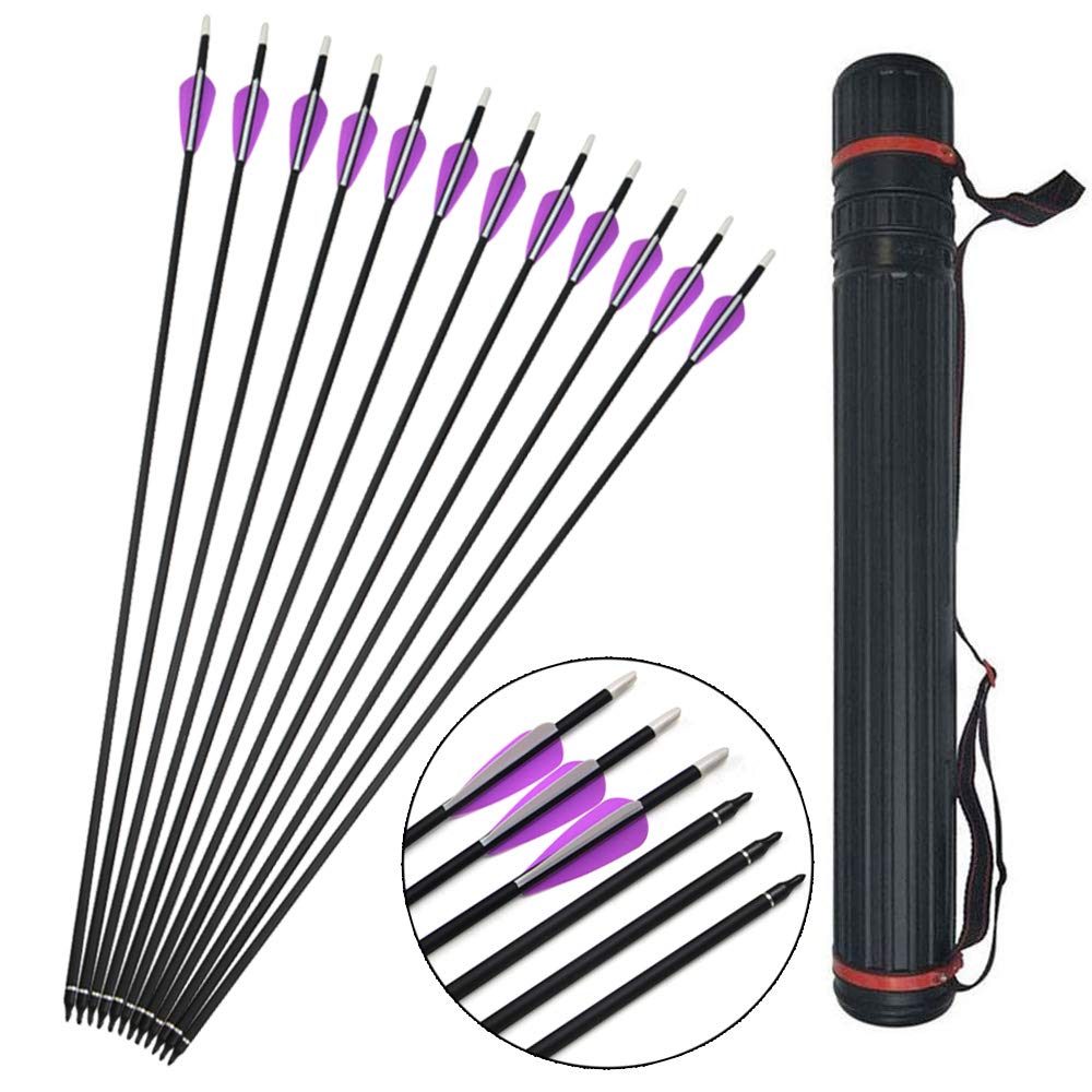 Sunrise Arrows SHARROW 12-Pack Carbon Archery Arrows - 32 Inch Spine ...