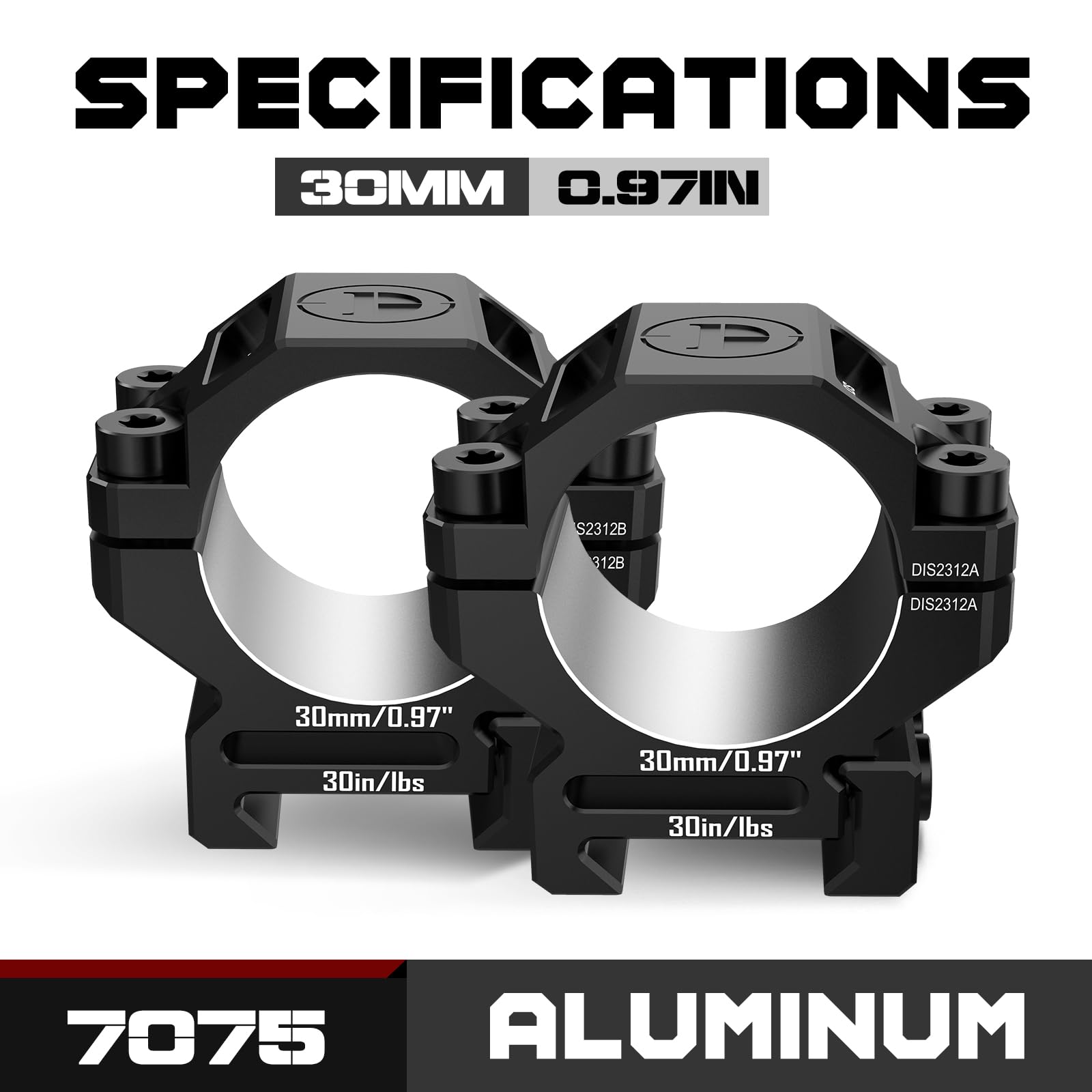 Snapklik.com : 7075 Aluminum Scope Rings, 30mm Rifle Scope Mount Rings ...