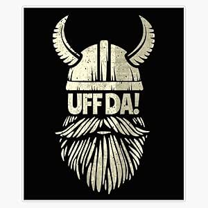 Amazon.com: Uff Da Viking Helmet Funny Beard Scandinavian Mythology ...