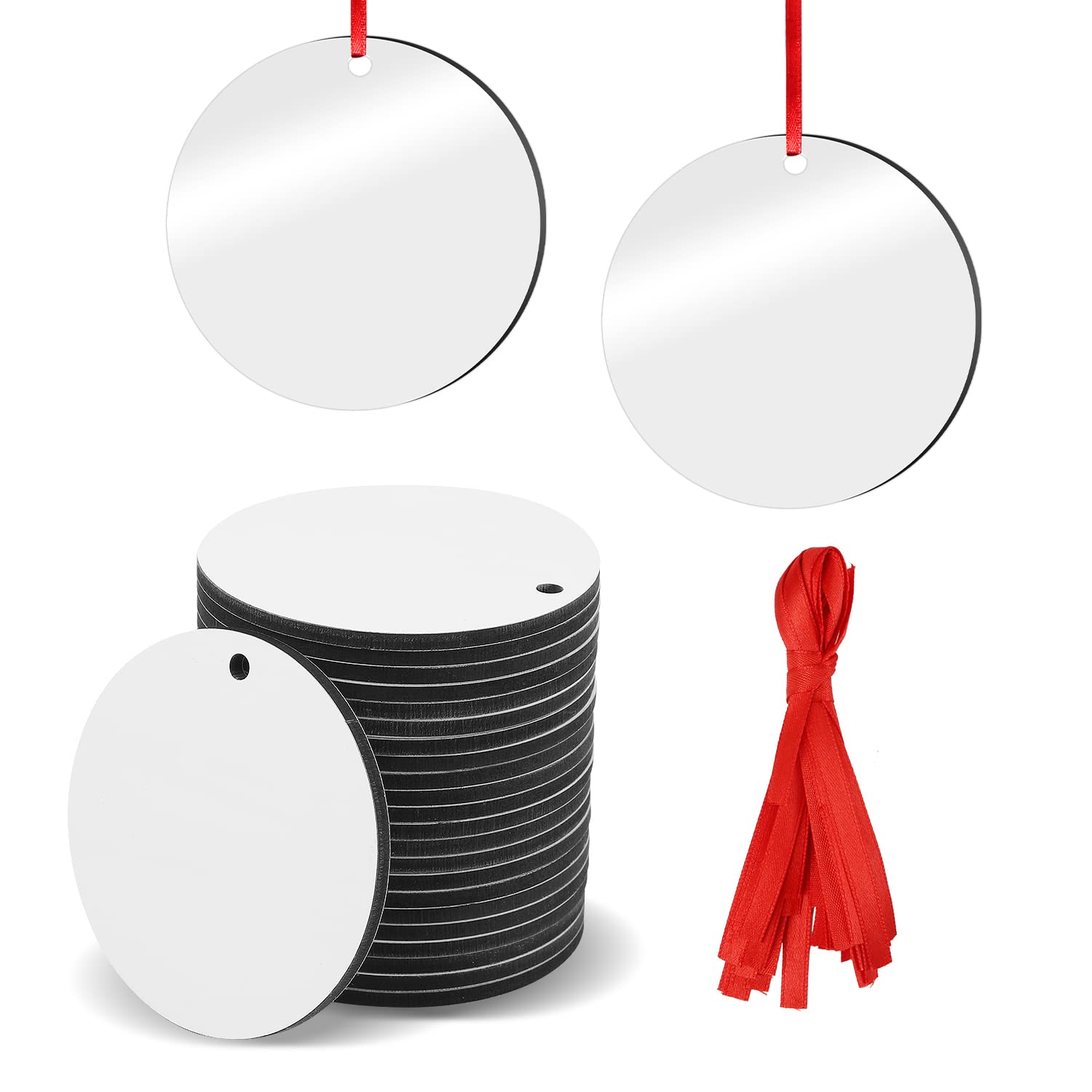 20pcs Sublimation Blank Pendants, 3.15inch in Diameter MDF Personalized ...