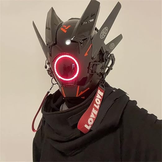 Amazon.com: Futuristic Cyberpunk Mask, Cyber Techwear Helmet Cosplay ...