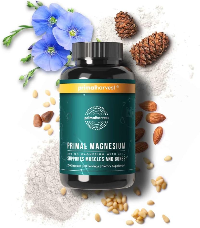 Primal Harvest Magnesium Supplement Complex - 310mg, 120 Capsules in ...