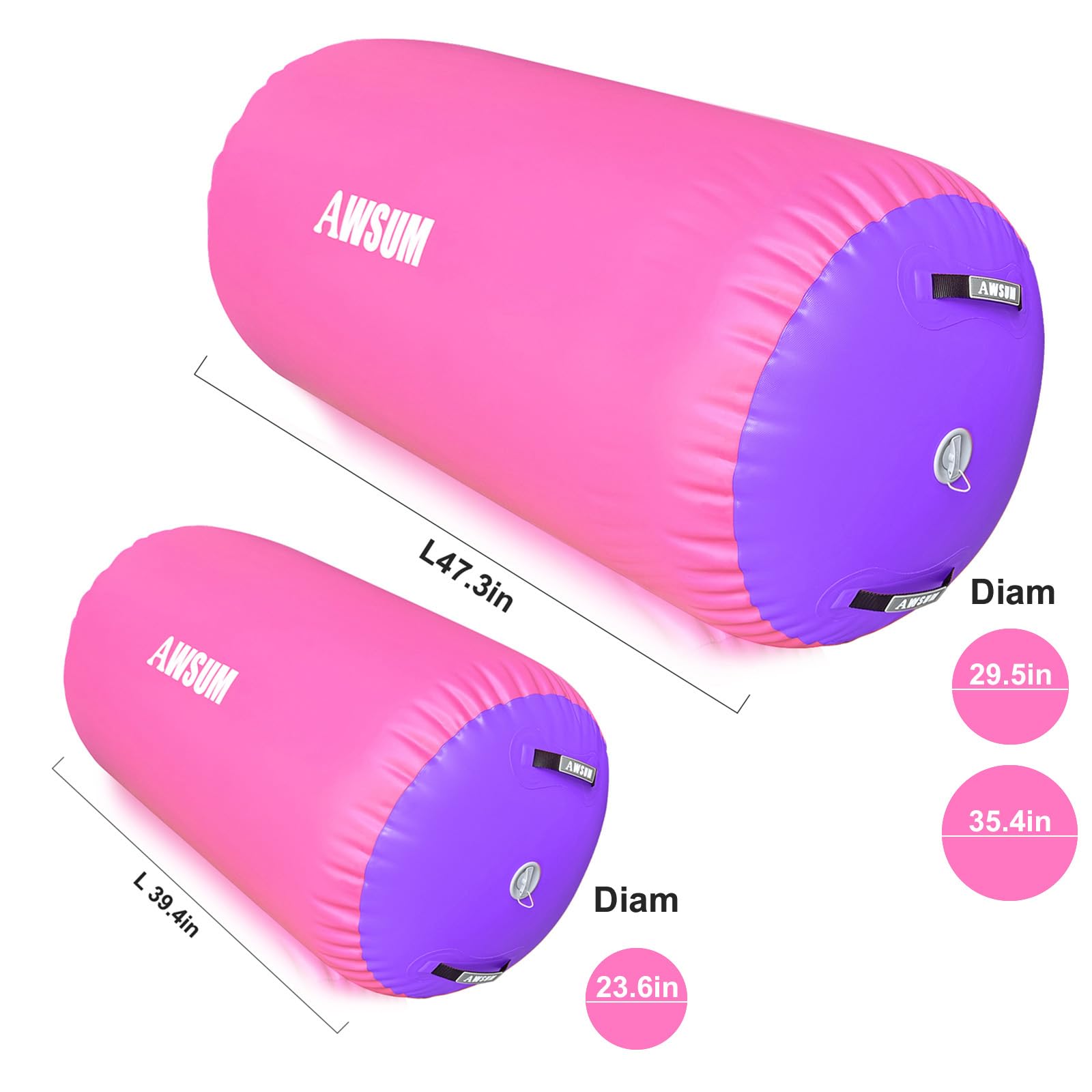 Snapklik.com : AWSUM 4ft L X 2.5ft Diam Air Roller Tumbling Mat Barrel ...