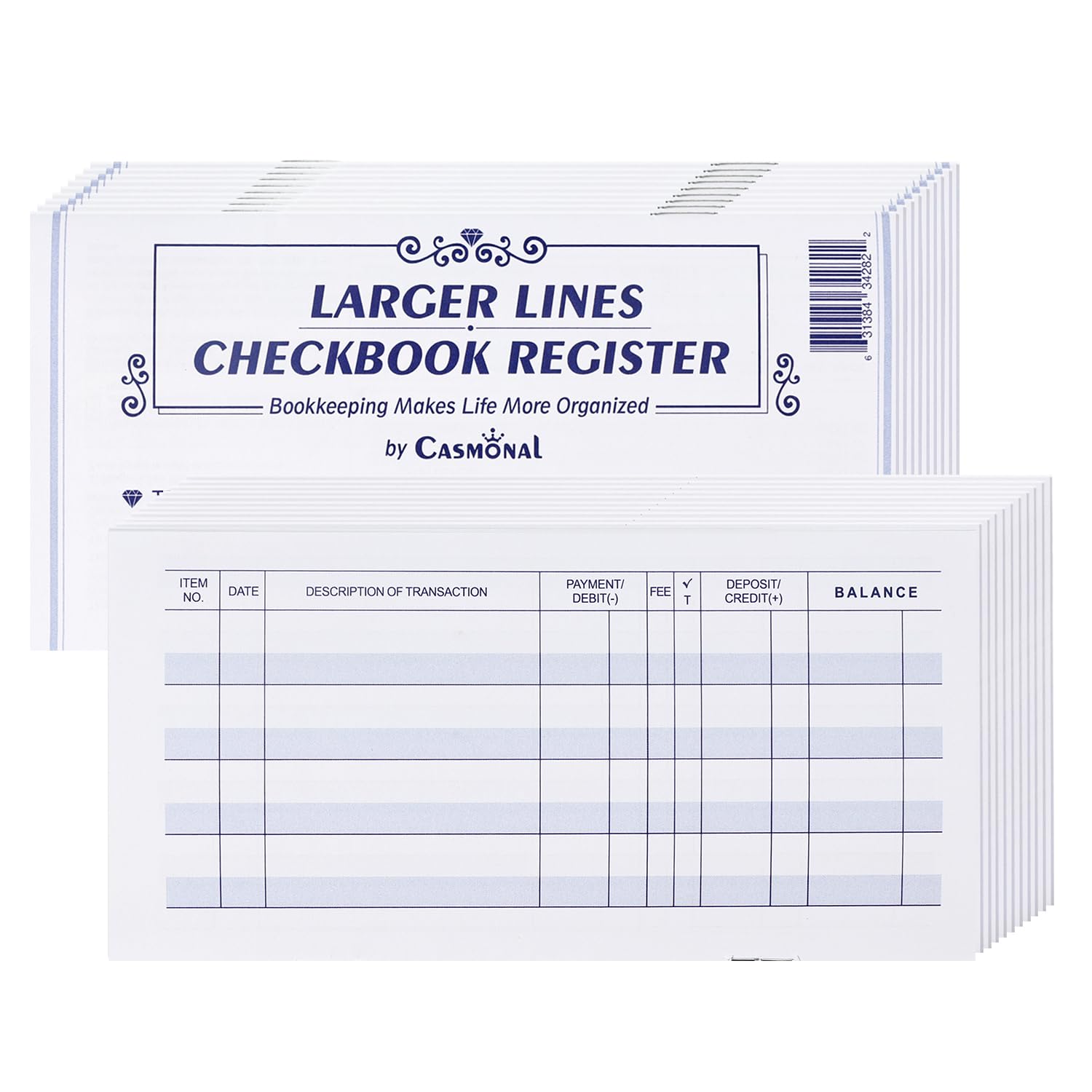 Amazon.com : 32 Pack Larger Lines Check Register, Checkbook Registers ...