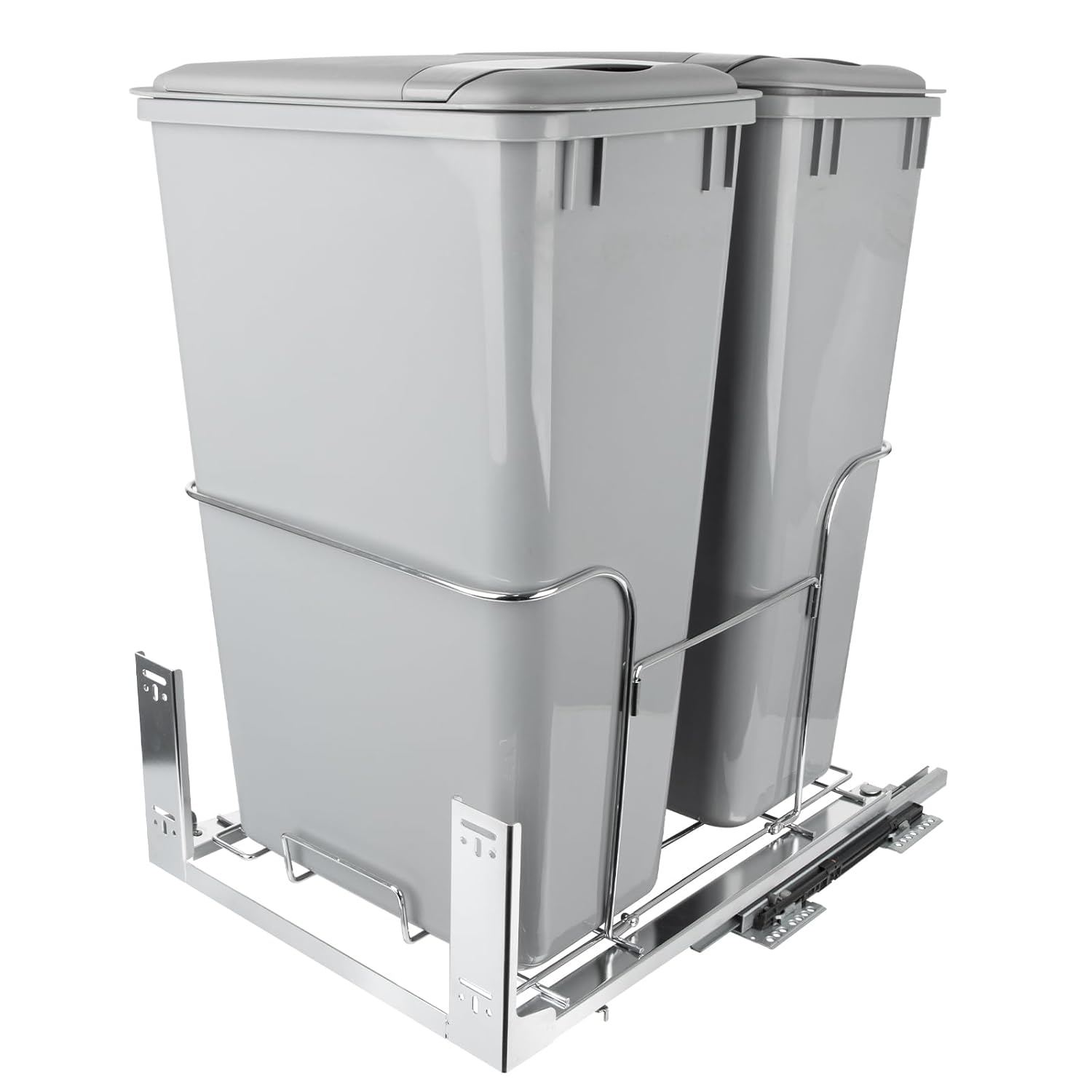 Amazon.com: Pull-Out Trash Can, 50Qt Double Bins,176 lbs Load Capacity ...