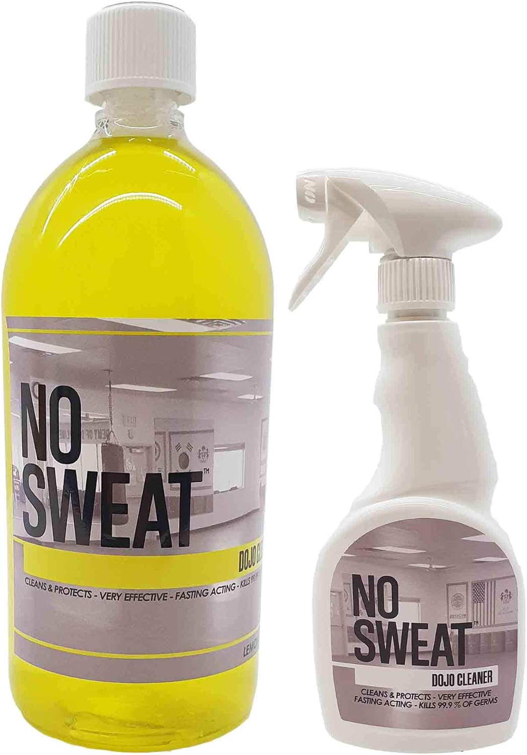 NO SWEAT DOJO Gym Equipment Cleaner Sweat Remover (1L with Spray ...