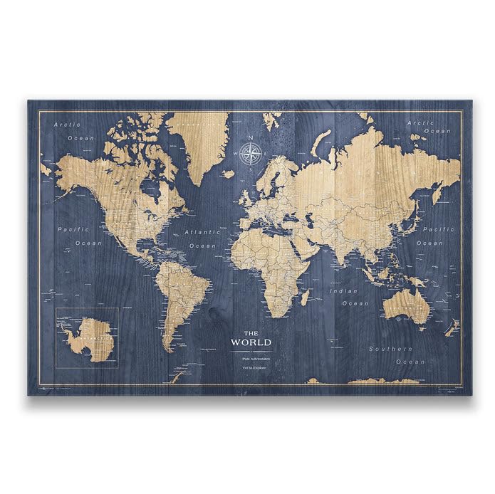 Amazon.com: Conquest Maps World Travel Map with Pins Deep-Sea Drift ...