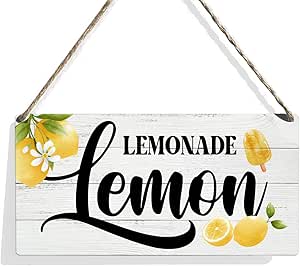 Amazon.com : Lemonade Lemon Wooden Rustic Signs Home Wall Decor ...