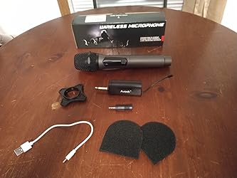 Amazon.com: Aveek Wireless Microphones, Karaoke Dynamic Microphone for ...