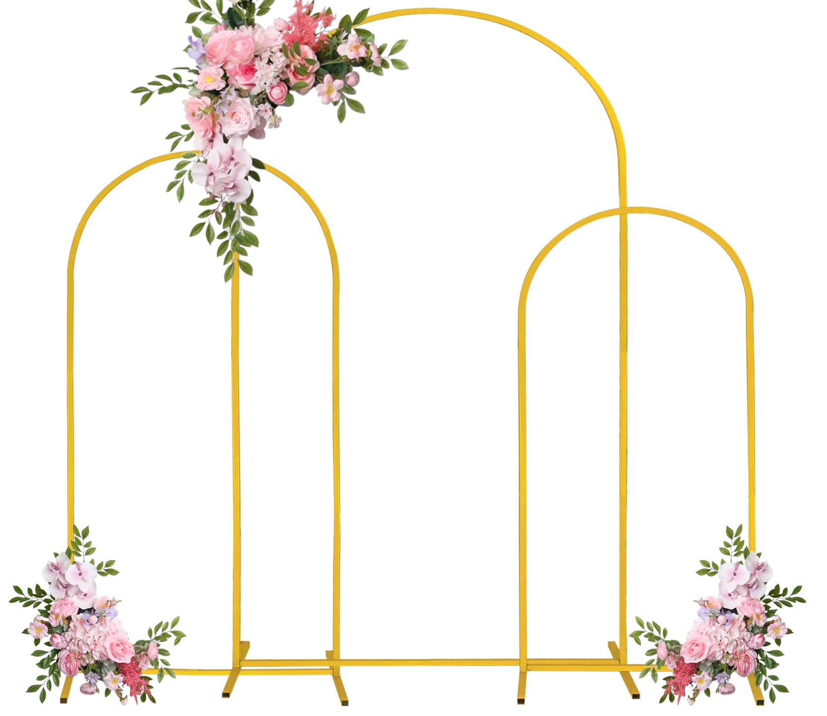 Arch Backdrop Stand 7.2FT, 6FT, 5FT Set of 3 Gold Wedding Arch Stand ...