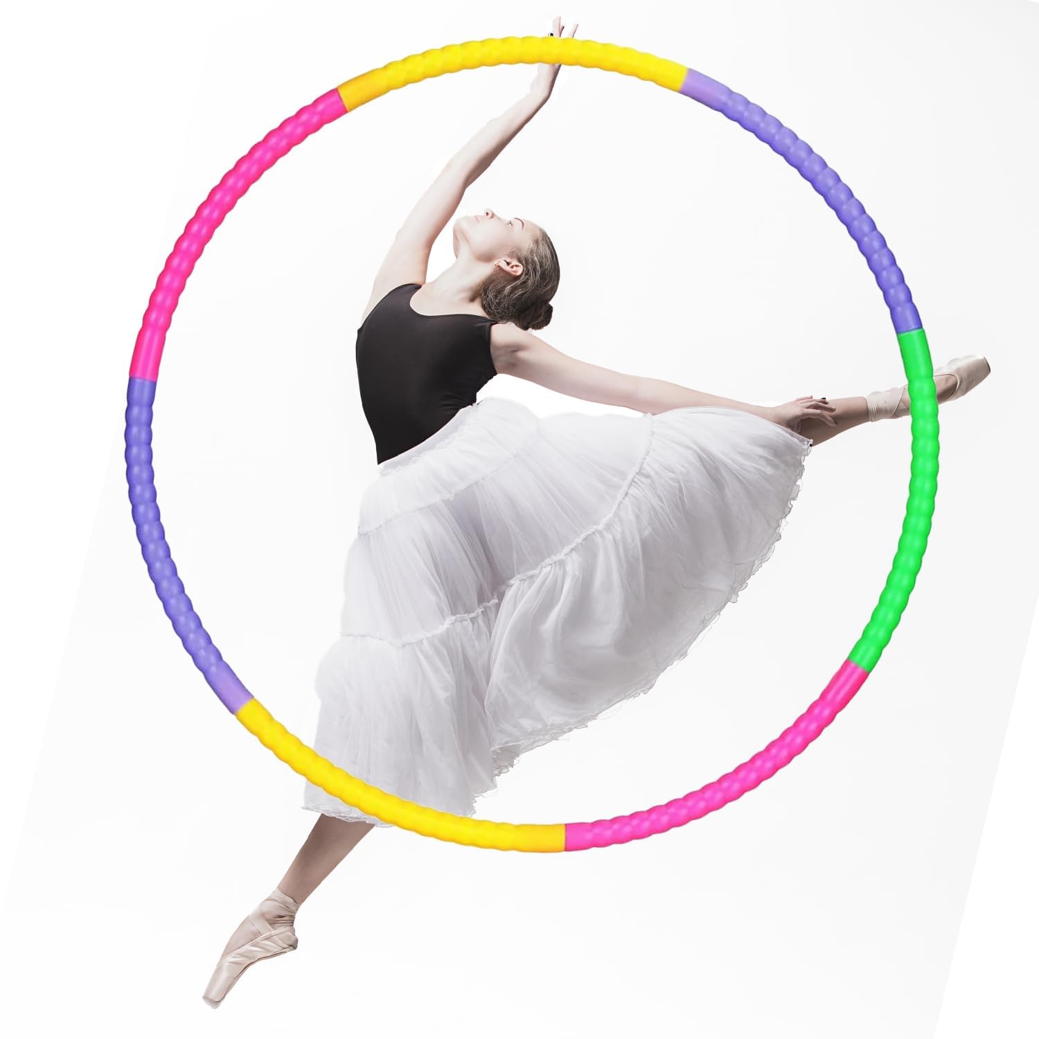 Adjustable Hula Hoop - 7-Section Detachable Plastic Hoops for Fitness ...