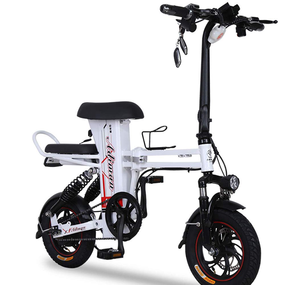 Buy Unisex Electric Bike, 12 Inch Hybrid Folding E-Bike 48V 20Ah Dual ...