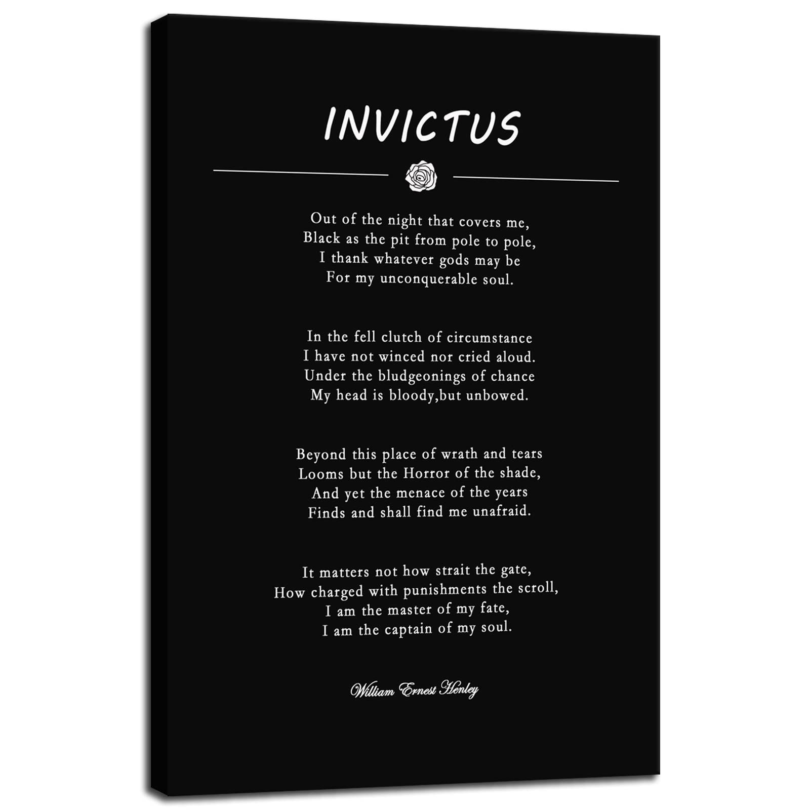 Amazon.com: Inspirational Canvas Wall Art Quotes Invictus Poem ...