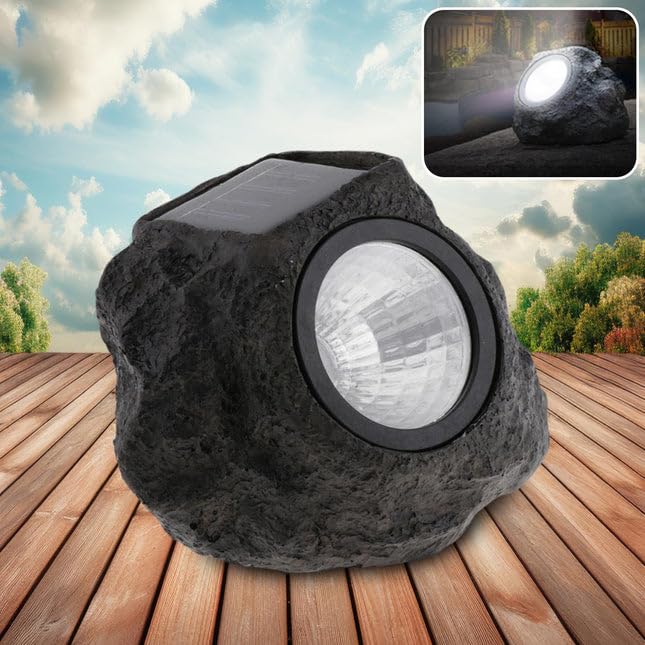 Viburnum Solar Powered LED Rock Light Solar Powered LED Spotlight Faux ...