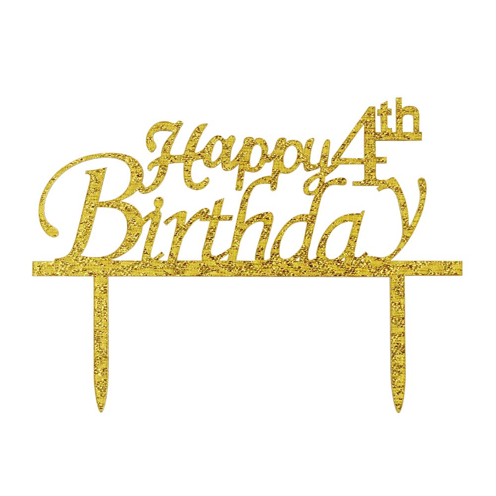 Buy Happy 4th Birthday Cake Topper, 4th Birthday Cake Topper, Baby's ...