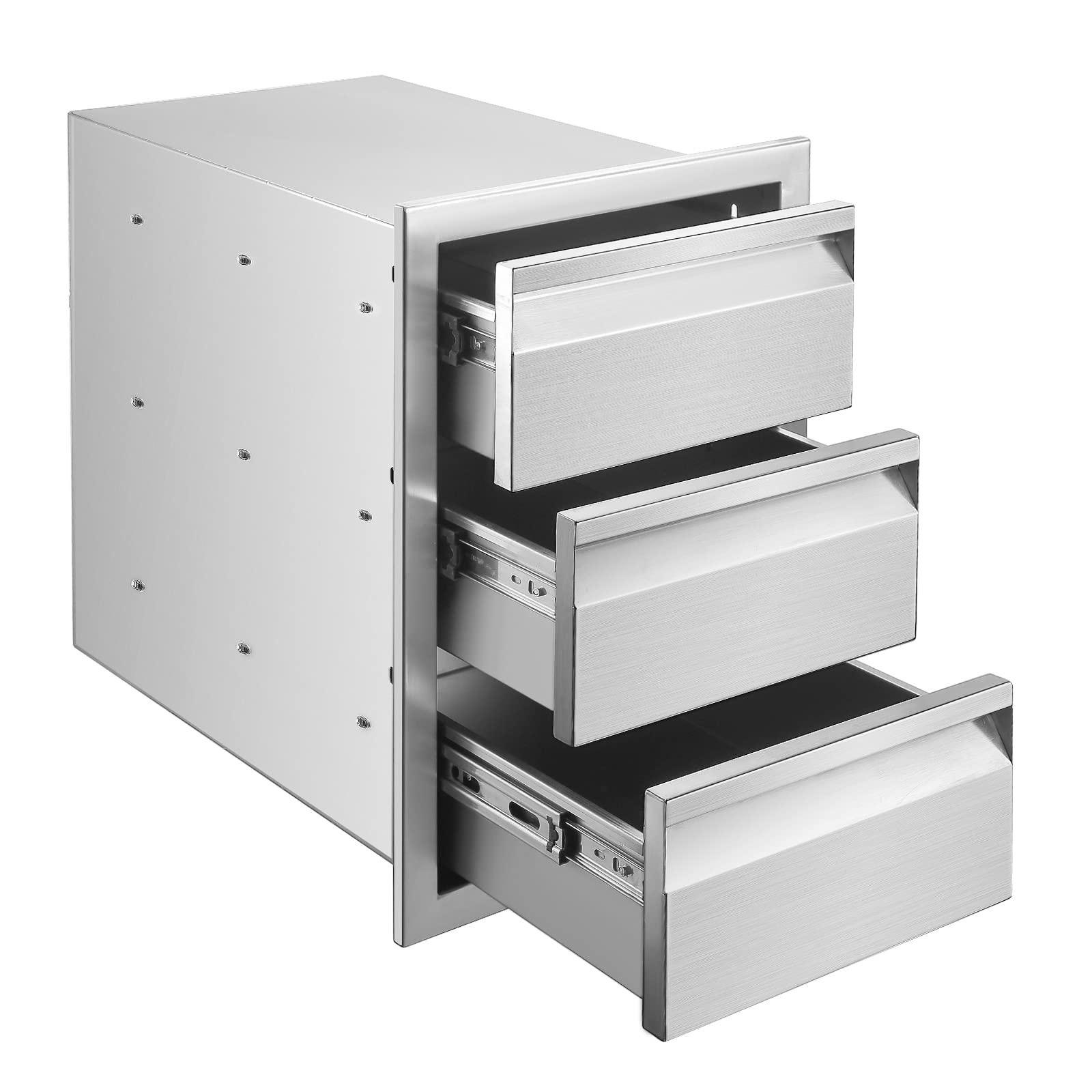Outdoor Kitchen Drawers, 14.5"Wx20.5"Hx20.5"D Triple Layer Drawer BBQ ...
