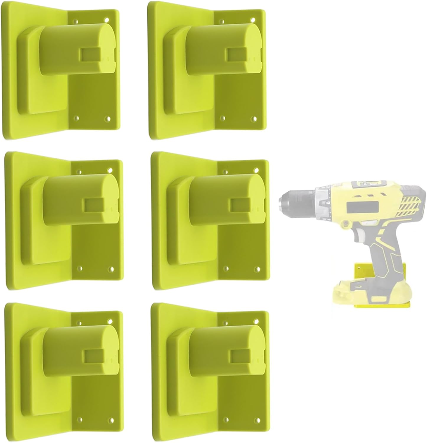 Akocire 6 Pack Tool Holder Wall Mount Compatible with Ryobi 18V Power ...
