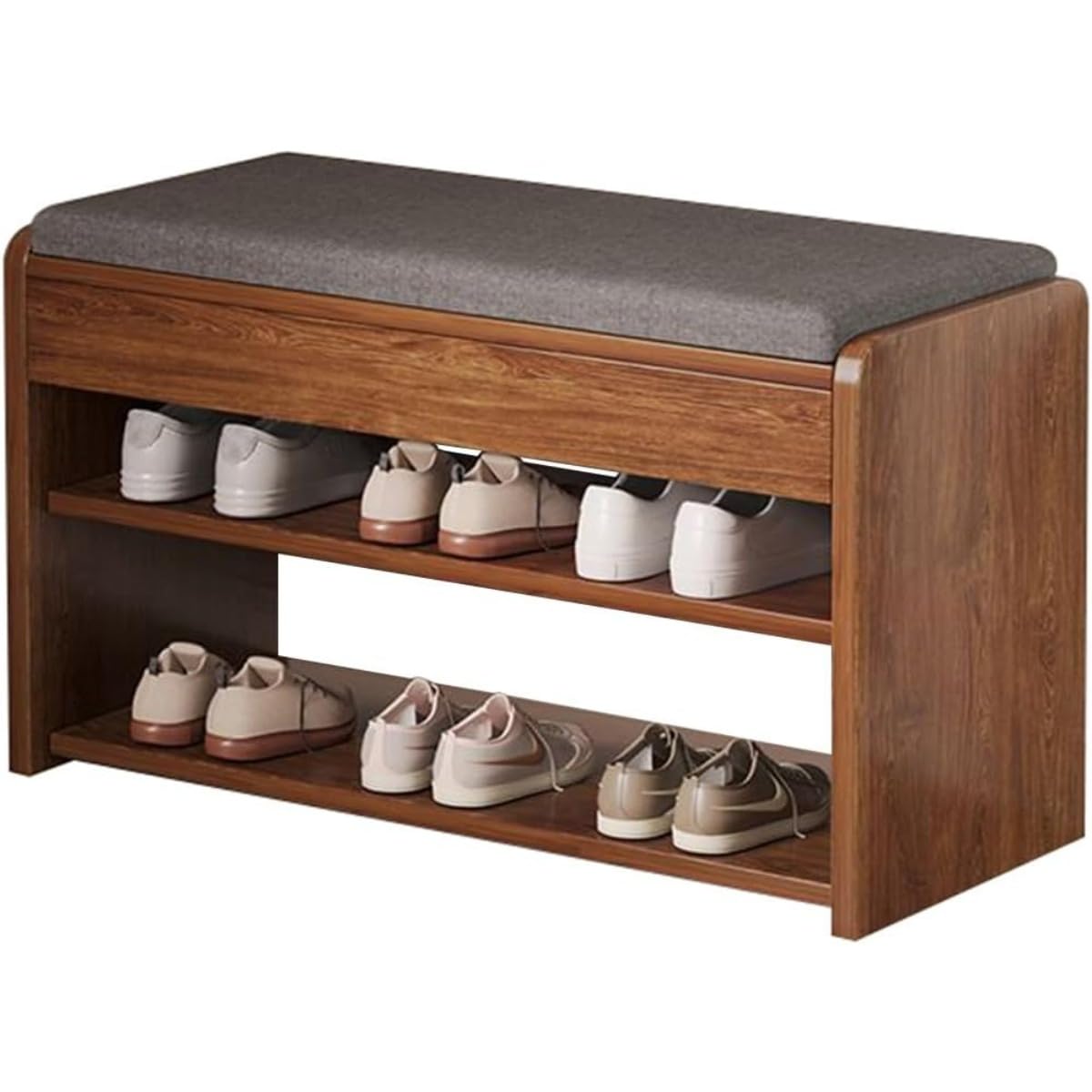 Amazon.co.jp: REENEW シューズラック 玄関ベンチ 2/3/4段式靴収納 ベンチ 靴棚 幅40/60/80cm 玄関靴交換スツール クッション付き 玄関収納 靴箱 靴交換 ...