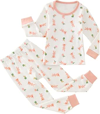 Amazon.com: Little Boys Girls Kids Bunny Pajamas Cotton Long Sleeve Pj's Toddler Size 2t Boys ...