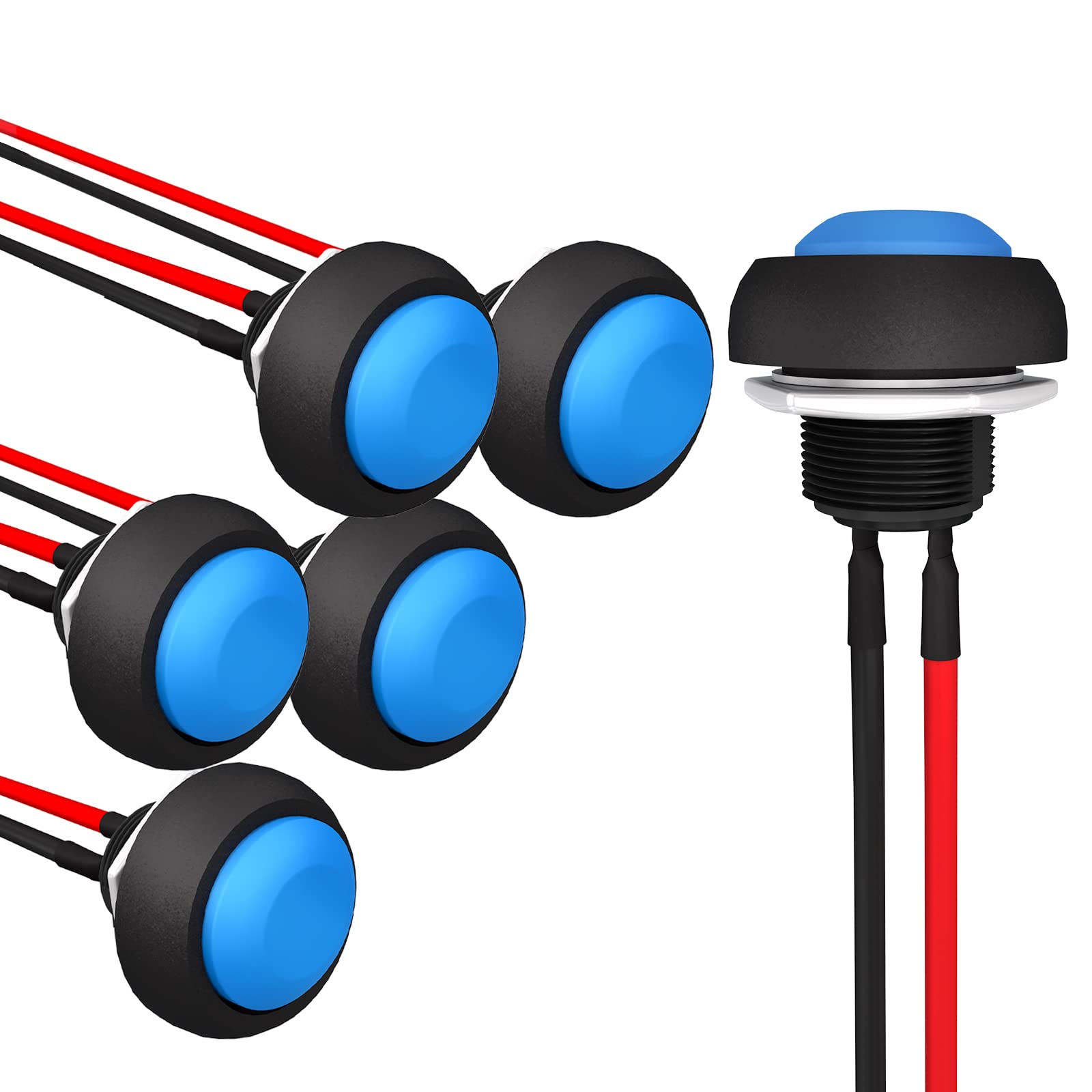 Snapklik.com : APIELE 12mm Momentary Push Button Switch Mini Round Switch Waterproof 1A 250V AC ...