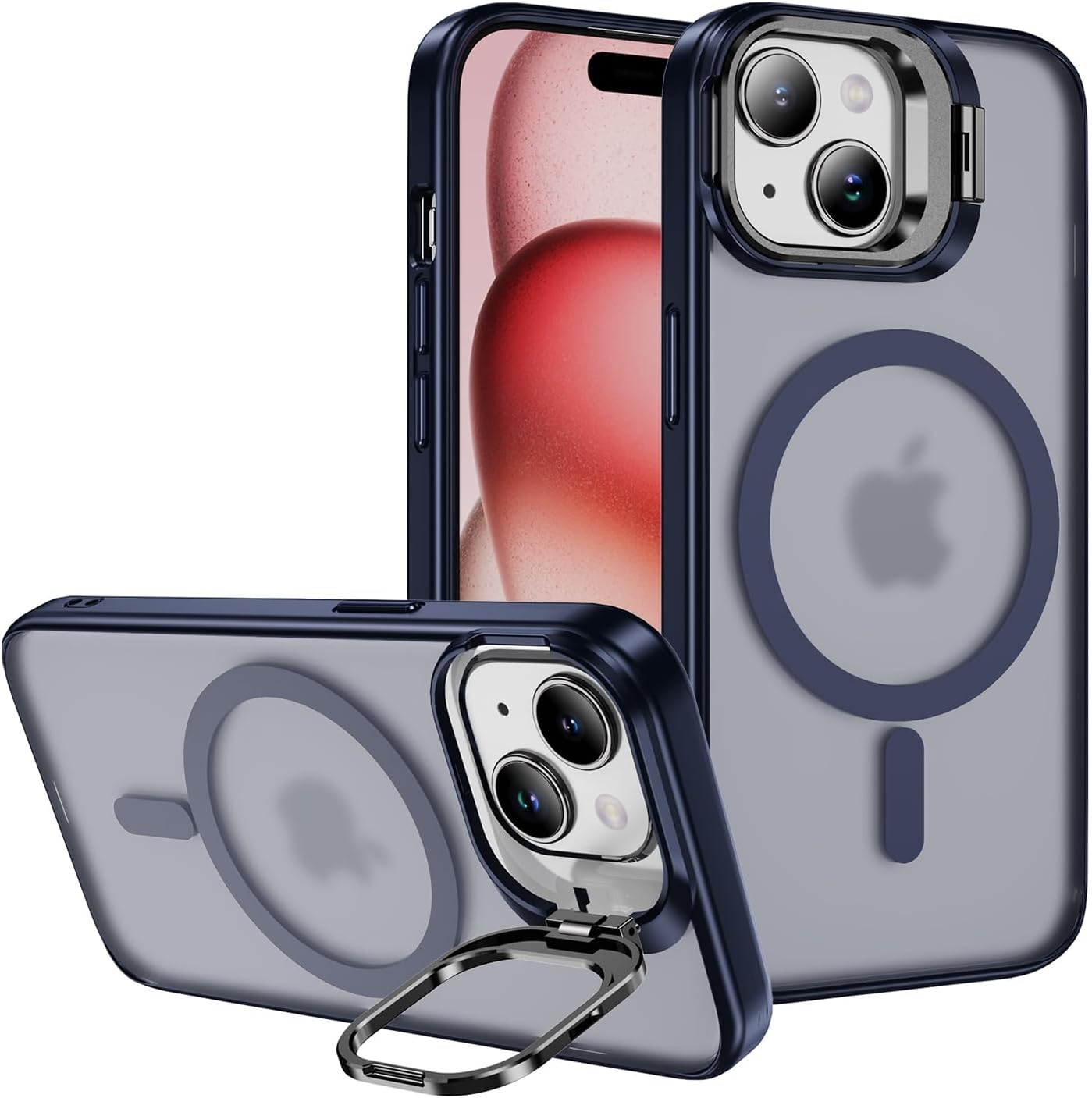 Amazon.com: CMYFUTNG Magnetic for iPhone 15 Case with Stand Translucent Slim Case Wireless ...