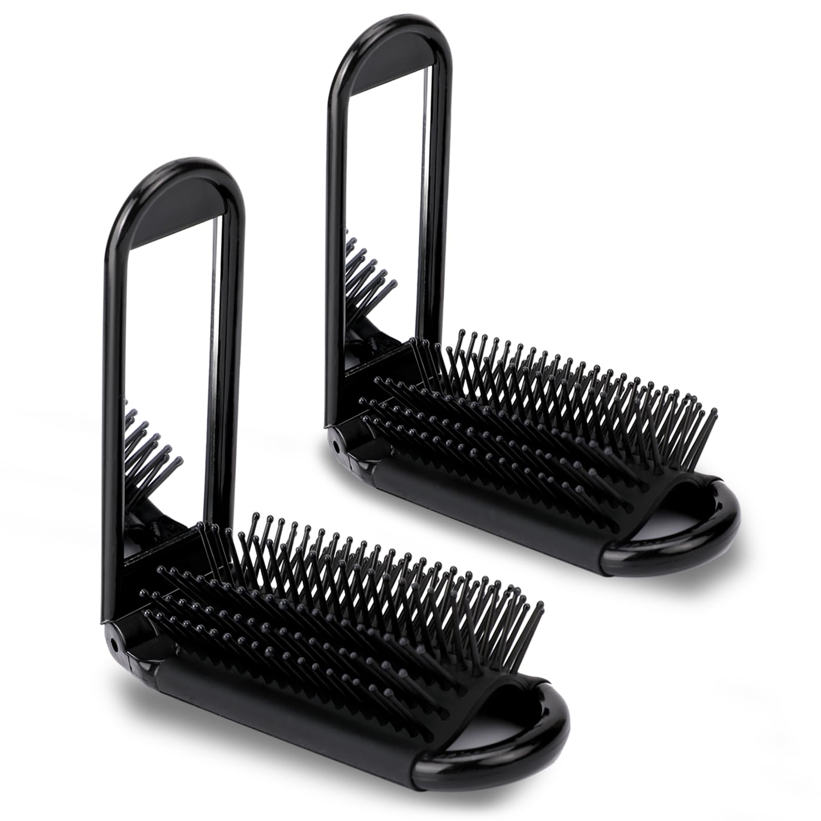 Amazon.com : Foldable Hair Brush, 2 PCS Folding Hair Brush with Mirror ...