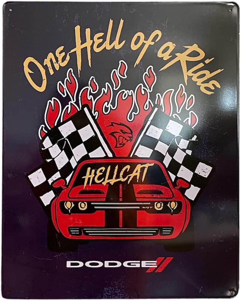 Amazon.com: VINTAGE RETRO 12" X 15" TIN SIGN ONE HELL OF A RIDE HELLCAT ...