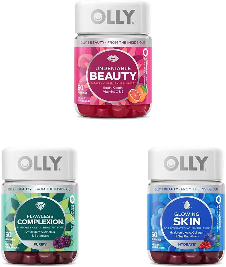 Amazon.com: OLLY Undeniable Beauty Gummy, 60 Count & Flawless ...