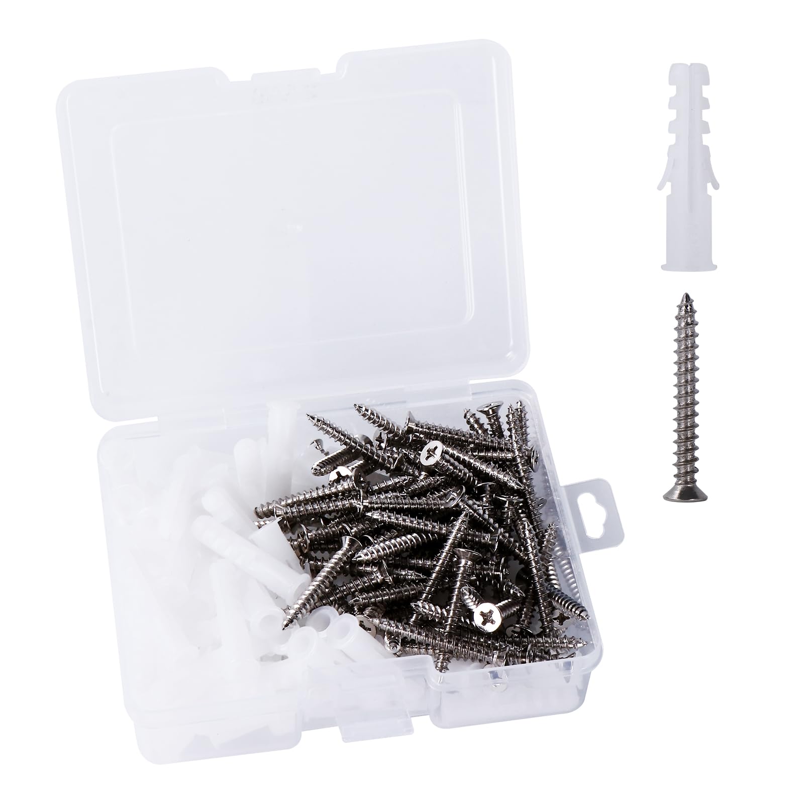 Ribbed Plastic Drywall Anchor Kit, Wall Anchors and Screws for Drywall ...