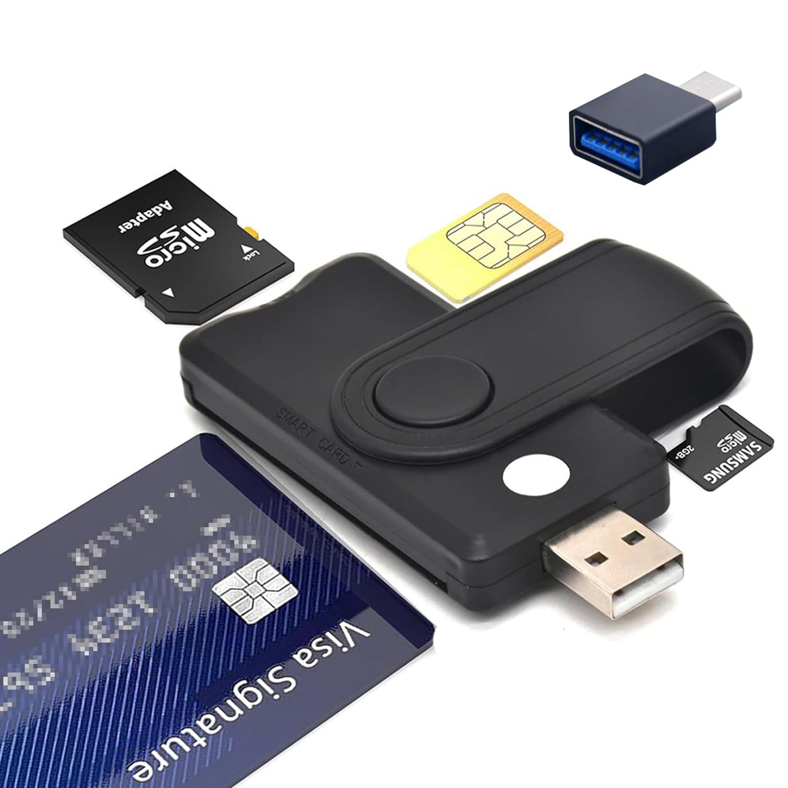 Amazon.com: CAC Smart Card Reader Military, 5 in 1 USB DOD Military SIM ...