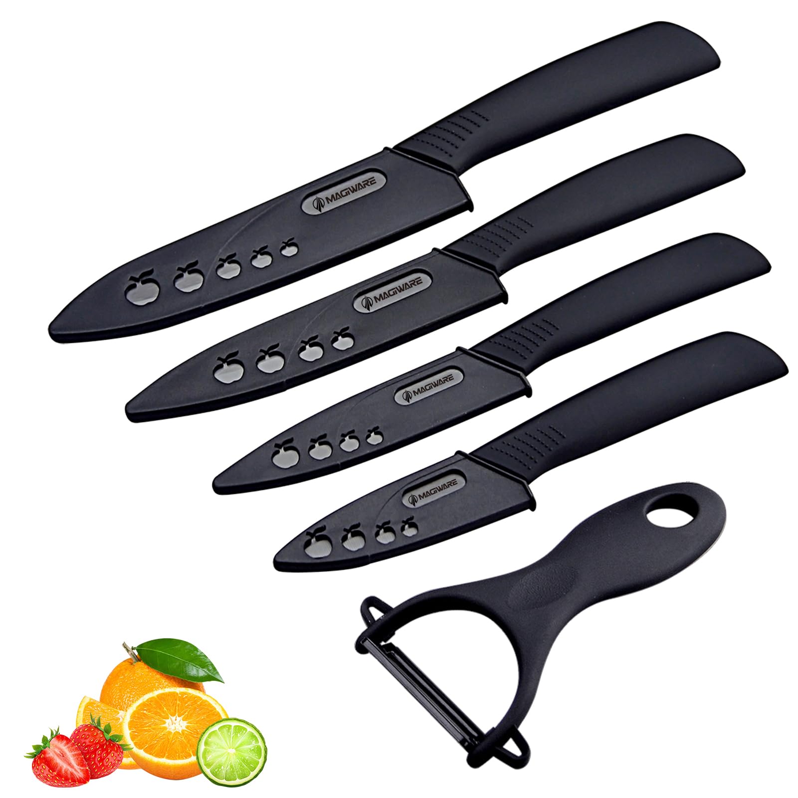 Amazon.com: Magiware 5-Piece Chef Ceramic Knife Set (4 Ceramic Knives 4 ...