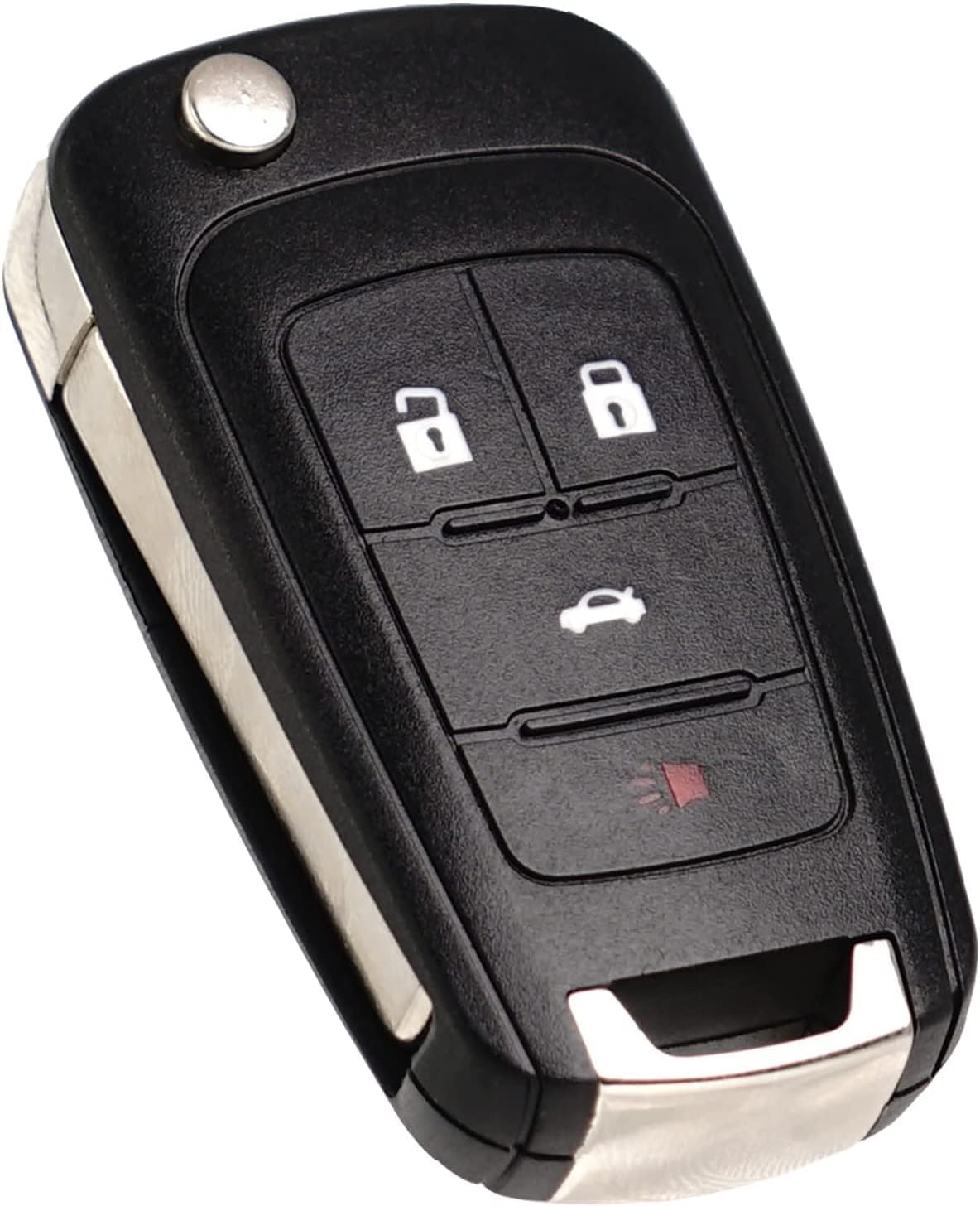 Amazon.com: KeylessOption Keyless Car Remote Uncut Flip Ignition Key ...