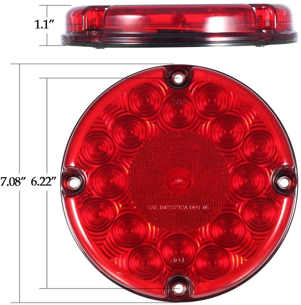 Partsam 2pcs 7 Inch Round Led Trailer Tail Lights Red | Desertcart Ireland