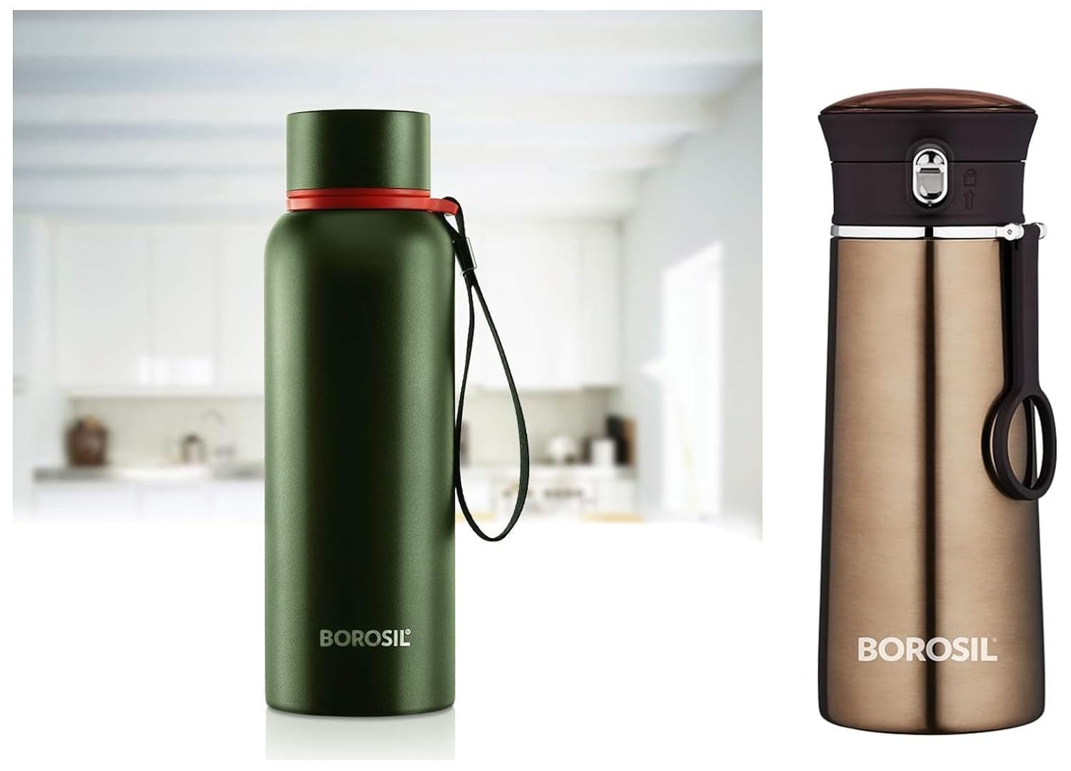 Borosil - Hydra Travelease - Vacuum Insulated Flask Water Bottle, 420 ...