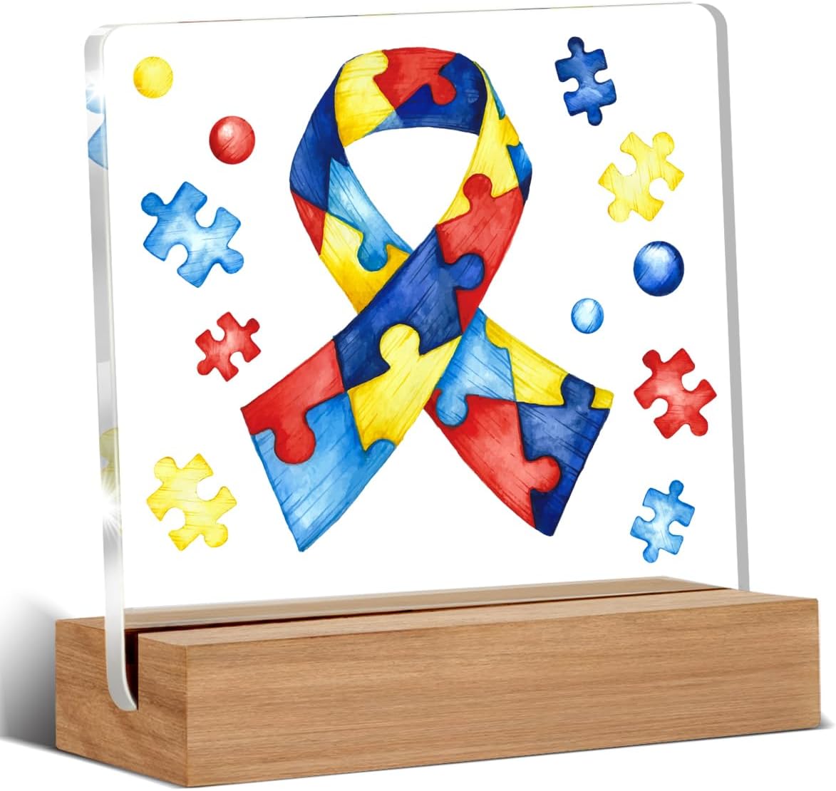 Amazon.com: Autism Awareness Gift Autism Decoration Autism Ribbon Clear ...