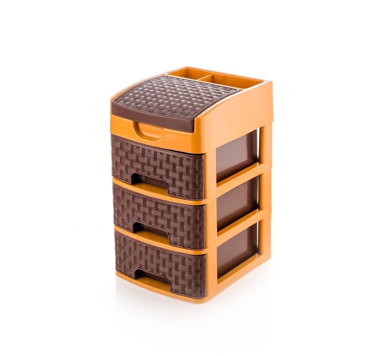 RAAGI COLLECTIONN Compact 3-Layer Mini Drawer Organizer Plastic Drawers ...
