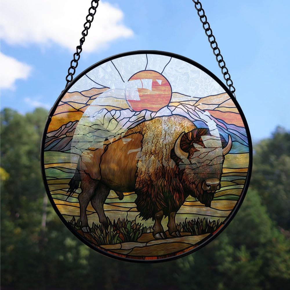 Buffalo Stained Glass Patterns Stained Glass Buffalo (Bison)