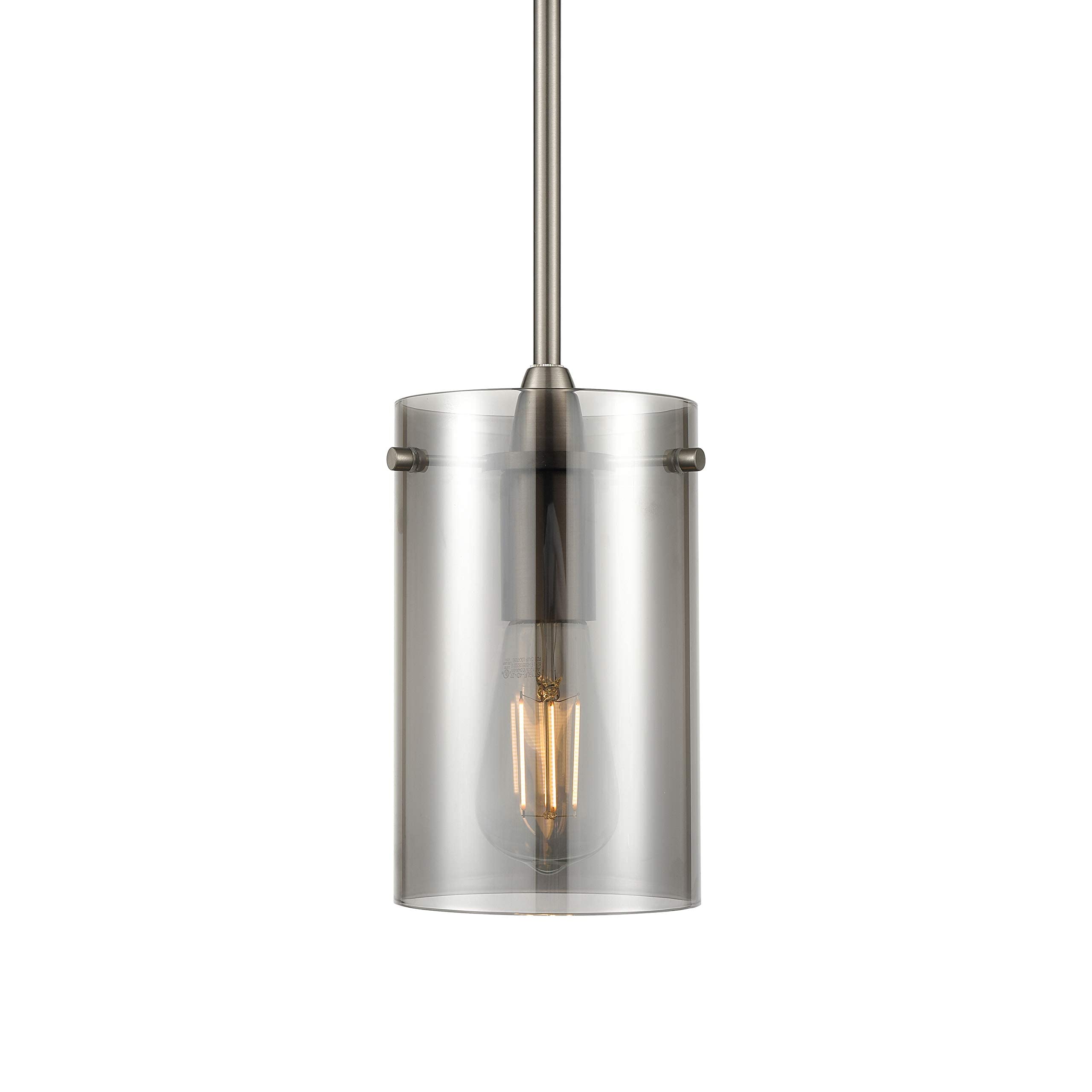 Buy Linea Modern Brushed Nickel Pendant Light - Medium Polished Smoke ...