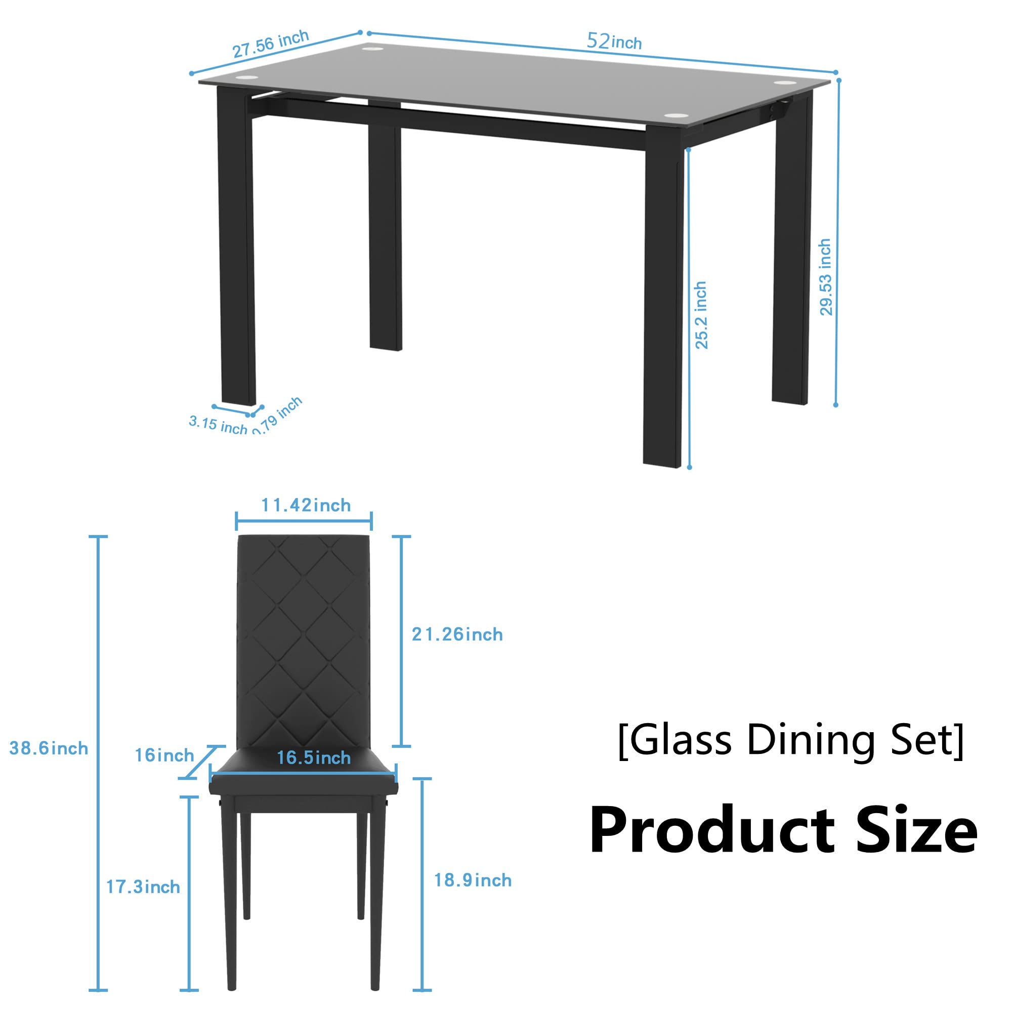chairs Only Recaceik 7 Pieces Modern Dining Table Set For 6 52 Inch chairs-only-recaceik-7-pieces-modern-dining-table-set-for-6-52-inch