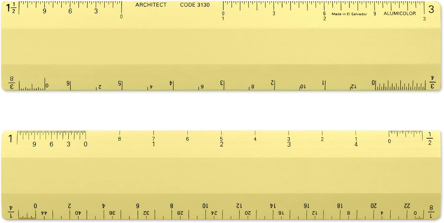 Amazon.com: Alumicolor Architect 6 inch Ruler Scale w/ 4 Bevel Design ...
