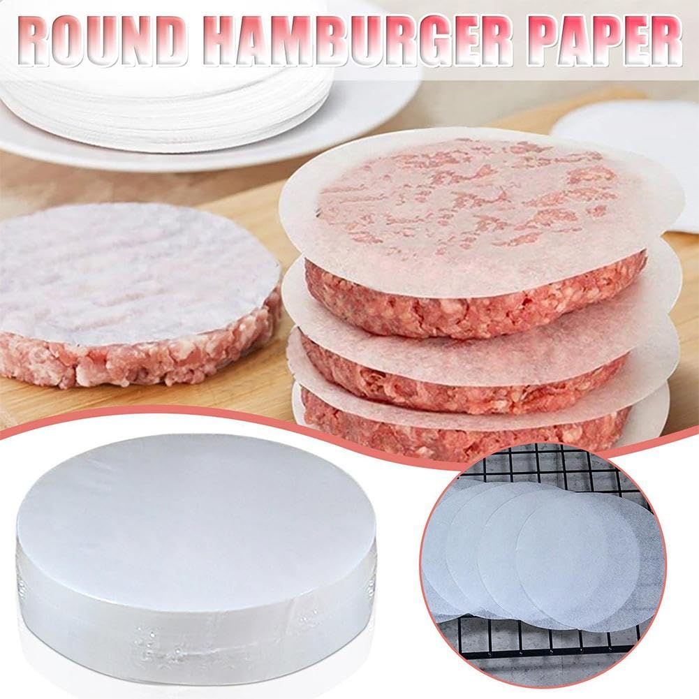 Cheese Paper Scekackdv Hamburger Patty Paper - 5.1 Inch Round Parchment ...